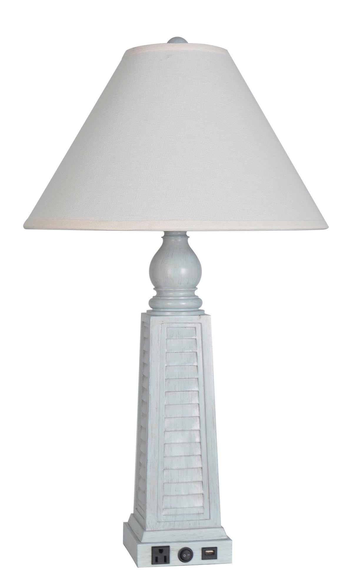 Sea Blue Shutter Table Lamp with USB – FOS Furniture (FL)